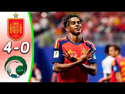 Spain 4-0 Saudi Arabia - All Goals & Atmosphere | Lamine Yamal Goal