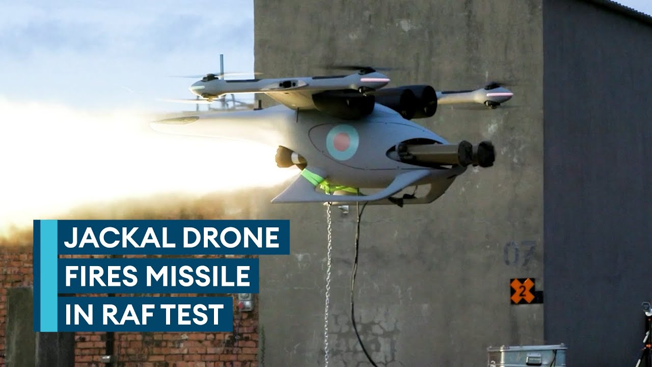 Jackal drone fires Martlet missiles for first time in RAF trials - YouTube
