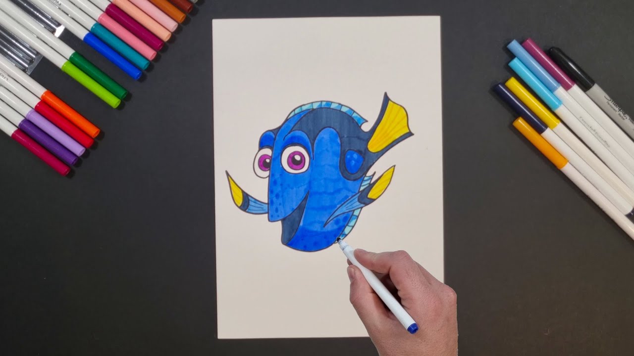 Easy drawing of Dory | Learn how to draw Dory from Finding Nemo ...