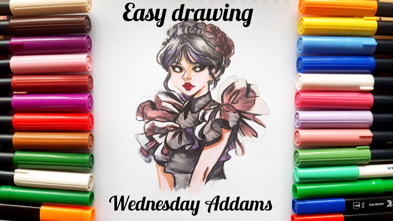 how to draw wednesday Addams /Wednesday Addams /Netflix wednesday /cute ...