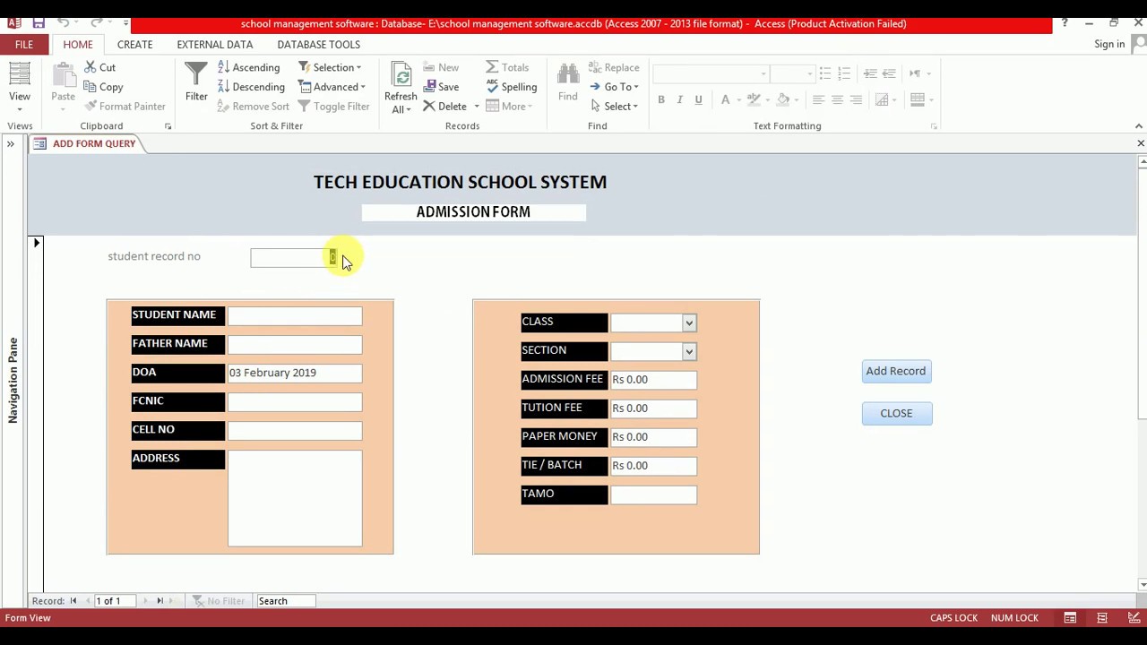 SCHOOL MANAGEMENT SOFTWARE | MS ACCESS | MICROSOFT ACCESS | ONLINE ...