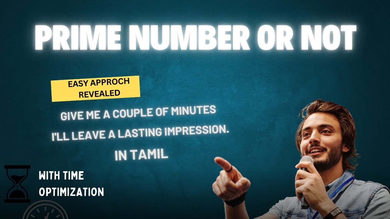 prime number or not code in tamil (time optimized) - YouTube