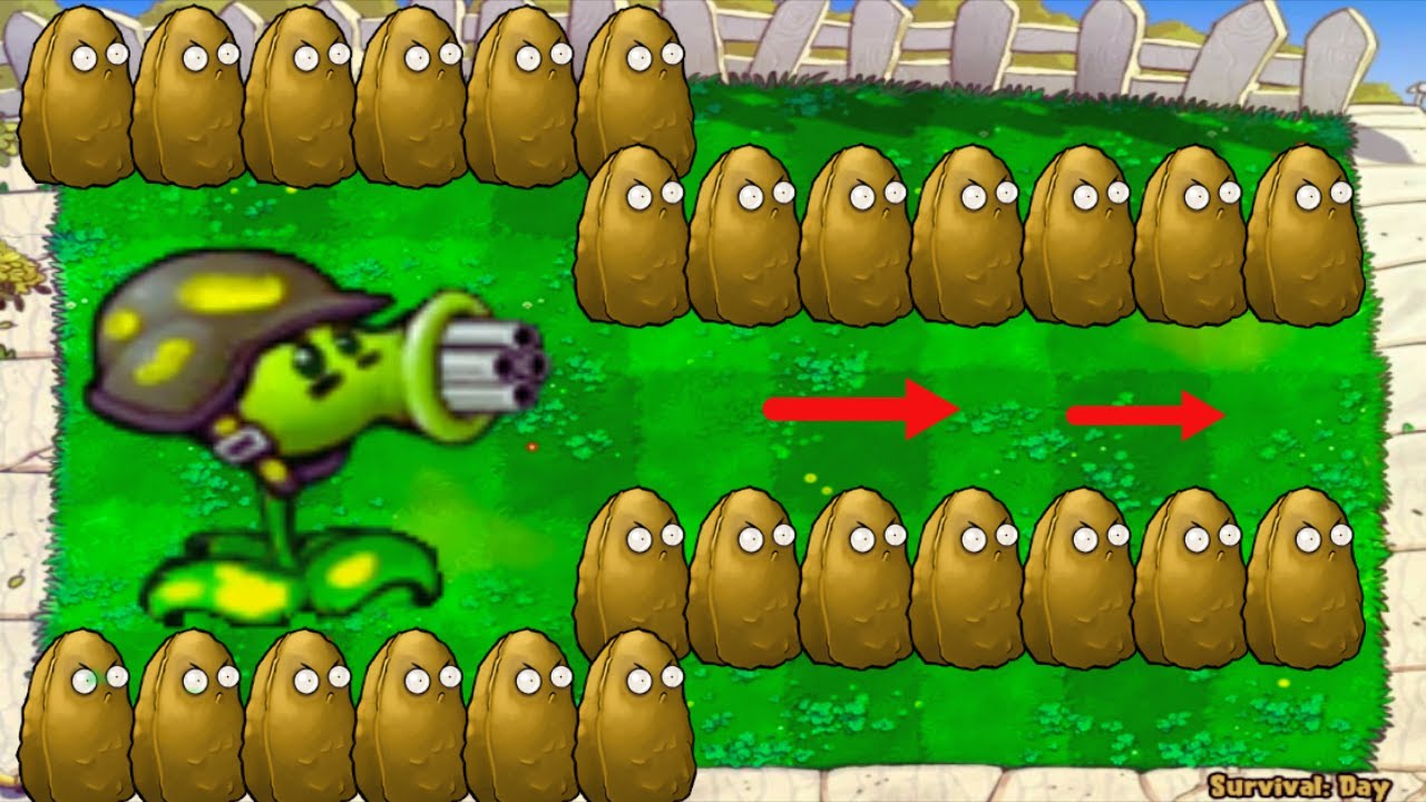 Butter Gatling vs All Zombies - Hack Plants vs Zombies - YouTube