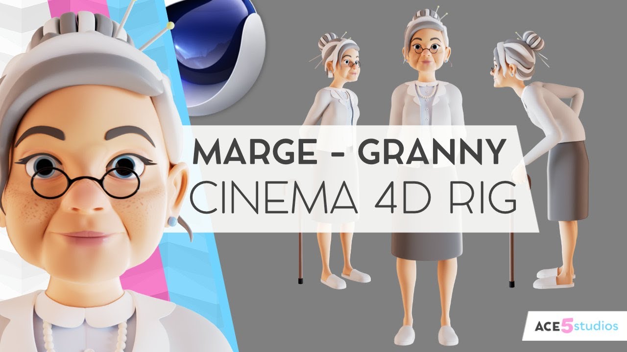 Marge | C4D Granny Character Rig | Elderly lady | Animation ready - YouTube