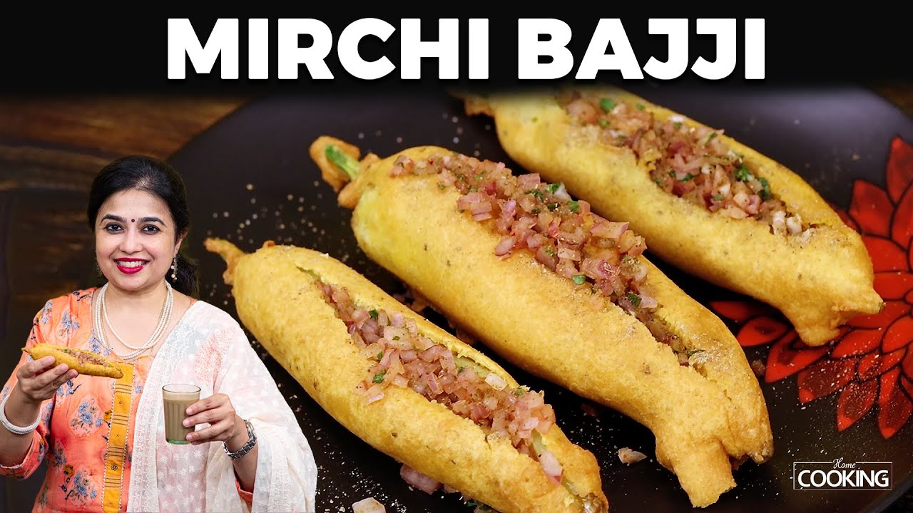Mirchi Bajji | Andhra Style Mirchi Bajji | Indian Street Food | Evening ...