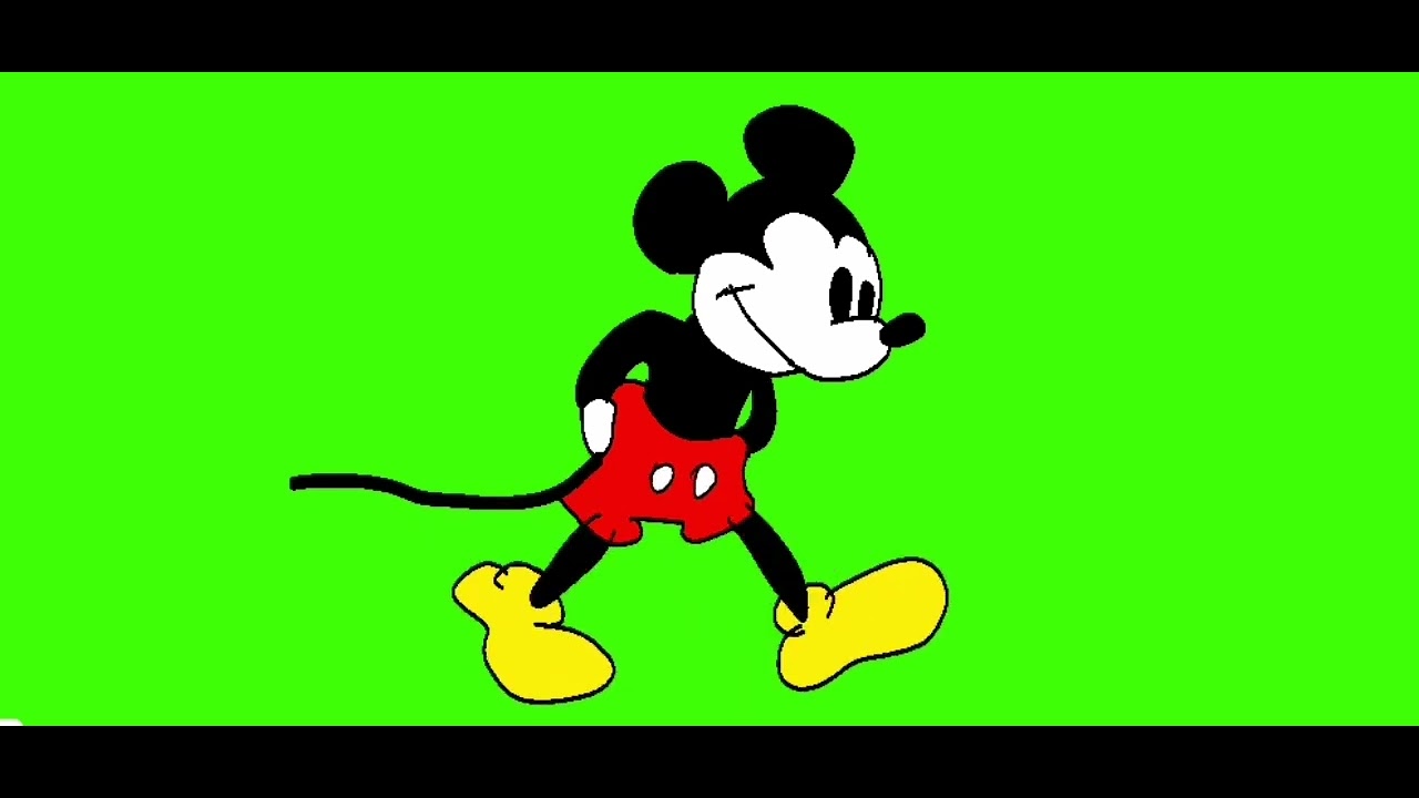 mickey mouse walking green screen 23 - YouTube