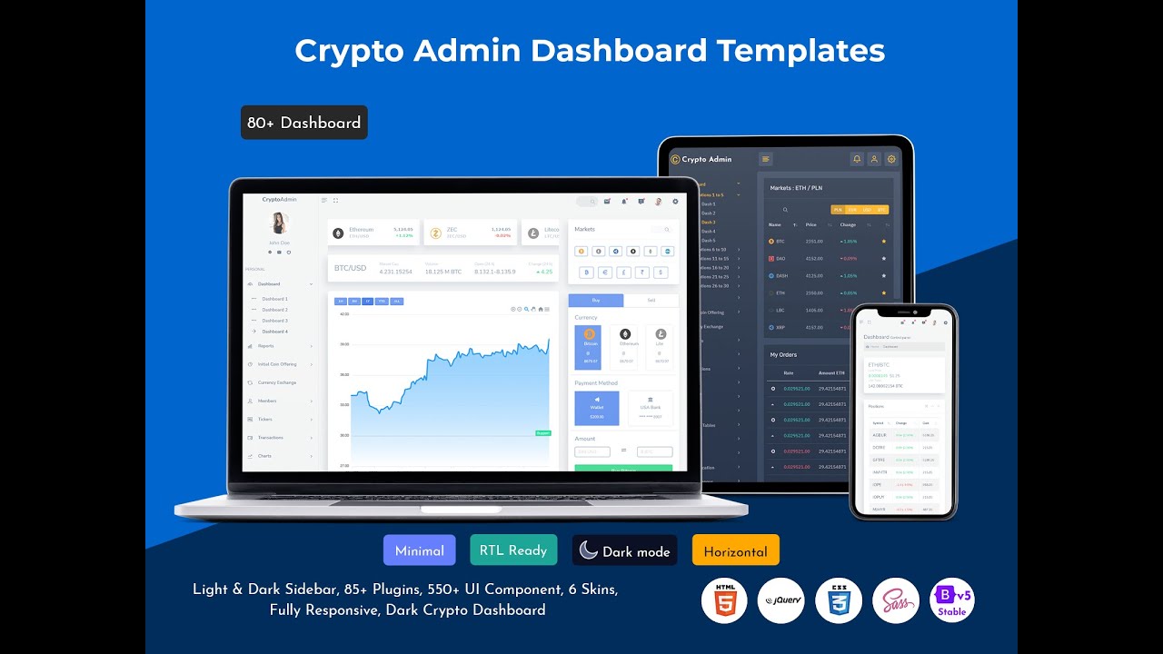 Most Powerful Cryptocurrency Dashboard Admin Template With Web App - YouTube