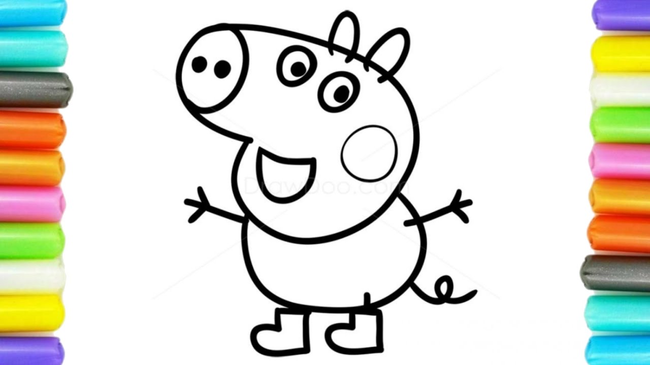 How to draw George Pig 🐷😍🐷😍🐷😍🐷 Painting and Coloring for kids and ...