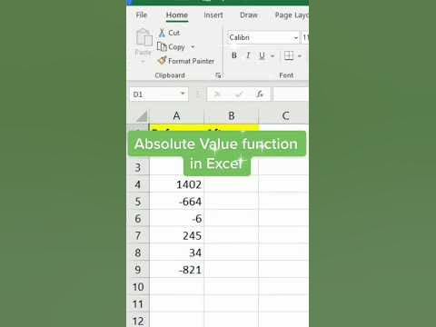 Use ABS function in Excel Calculate absolute value in Excel #excel #computer #shorts # ...
