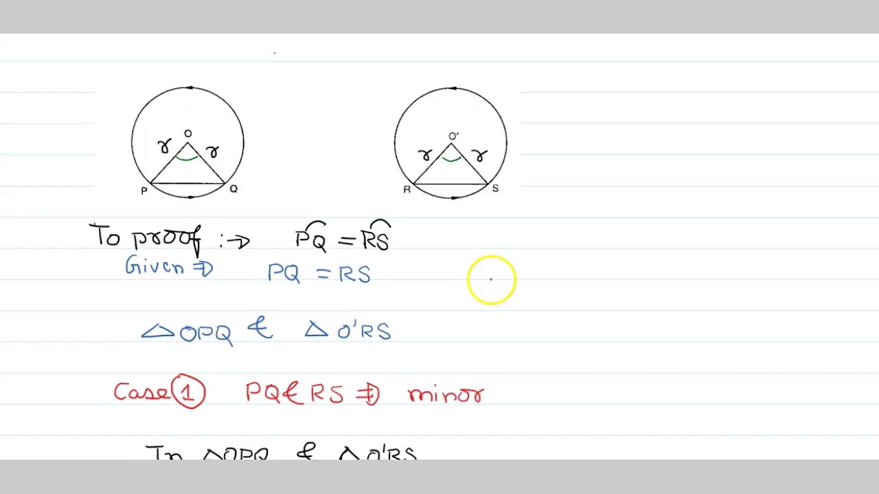 If two chords of a congruent circle are equal; then their corresponding ...