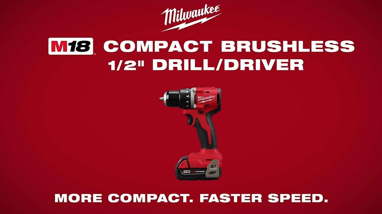 Milwaukee M18 Compact Brushless 1/2" Drill/Driver 3601-20 & 3601-22CT ...