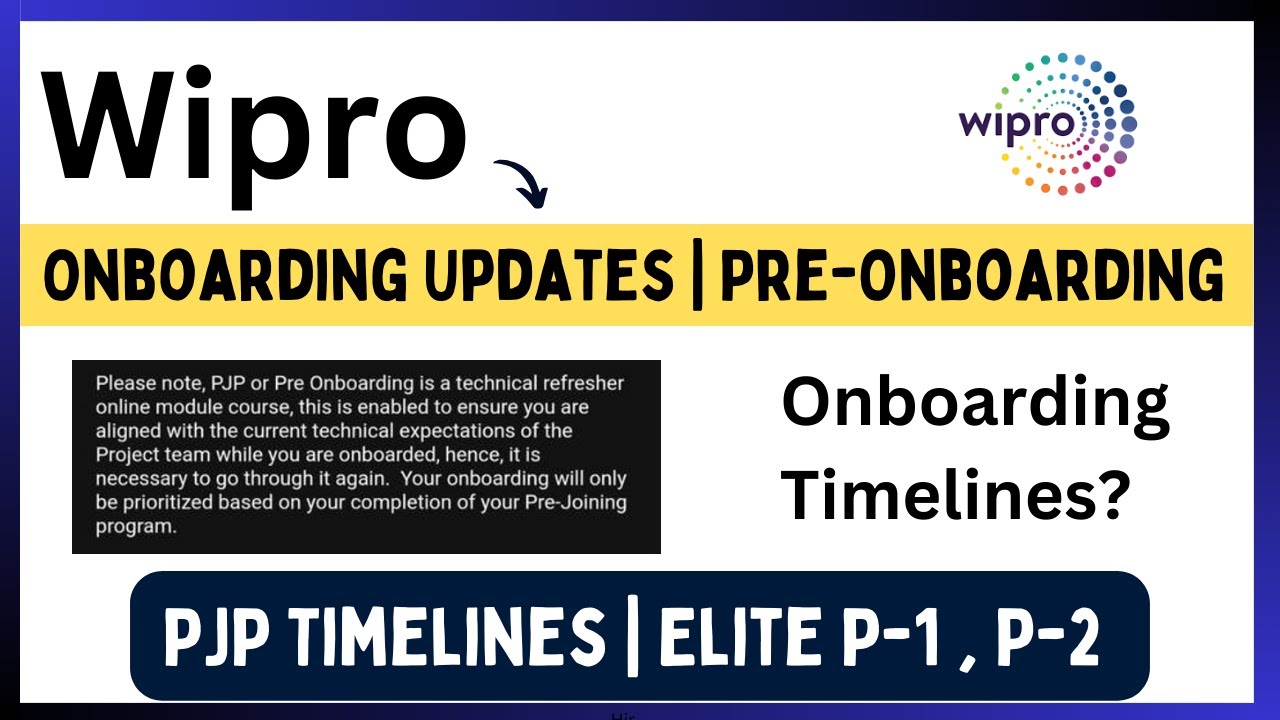 Wipro Onboarding Updates | Pre Onboarding | Pre Joining Program ...