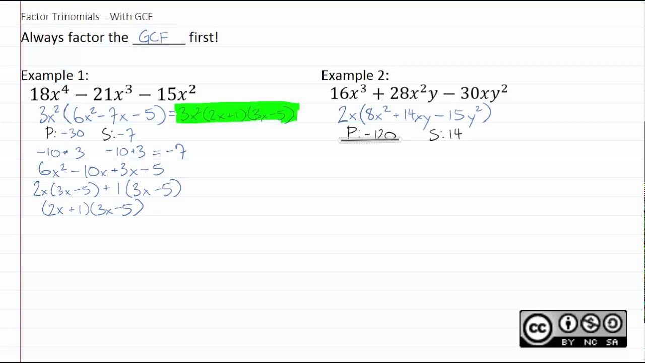 10.2c Factor Trinomials - With GCF - YouTube