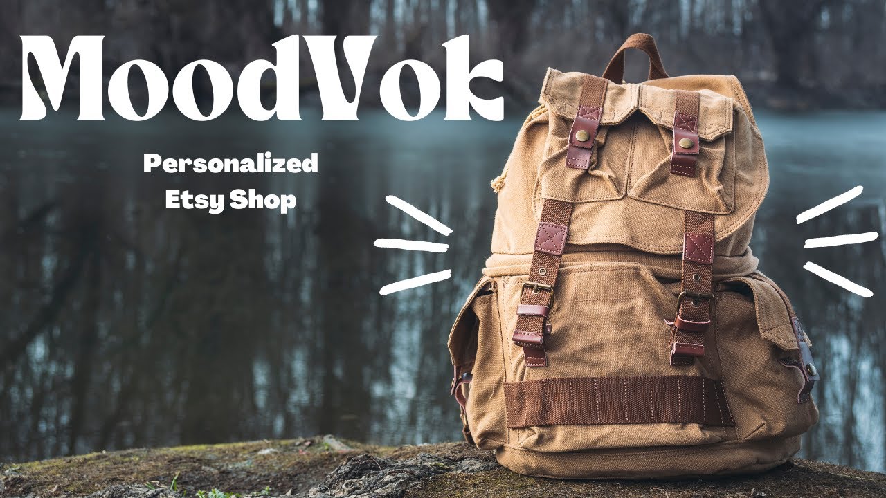 Custom Canvas Backpack Laser Engraving Process Travel Backpack Unisex ...