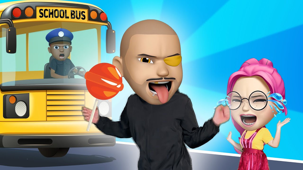 The Wheels on the Bus | Police Bus | Memoji Land - YouTube