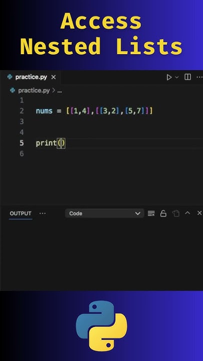 Access Nested Lists in Python #python - YouTube
