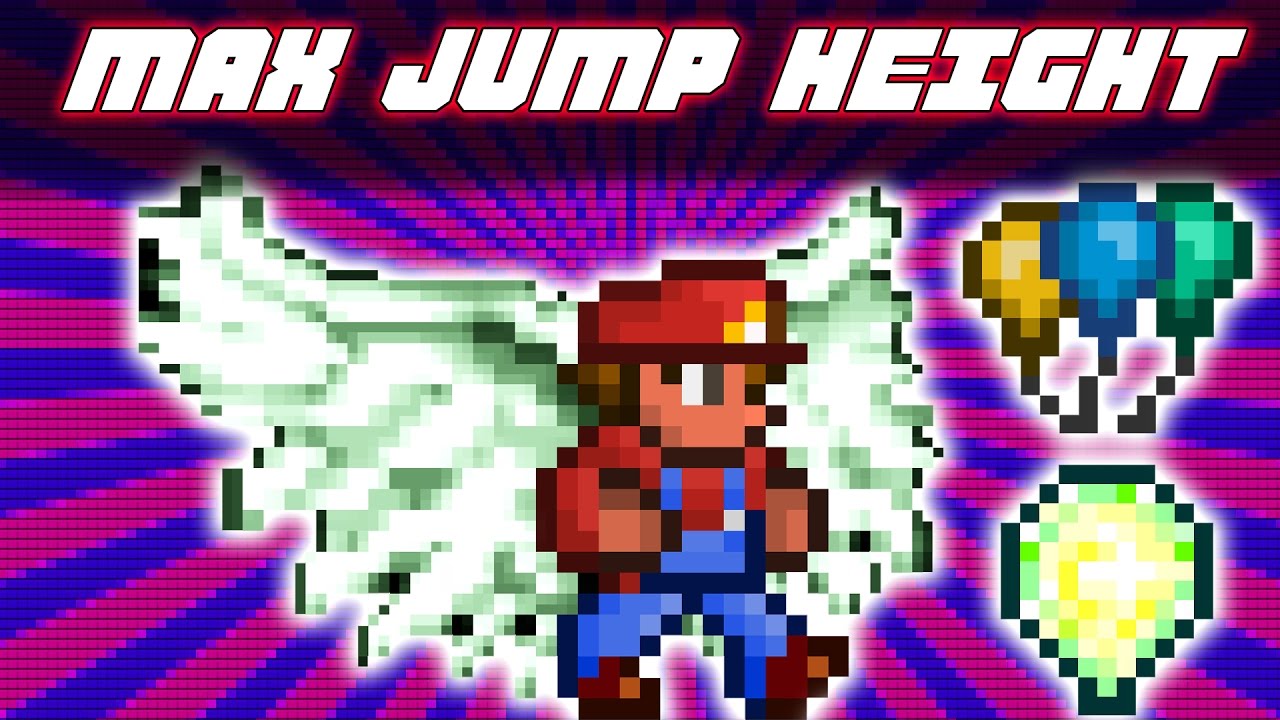 Terraria MAX JUMP HEIGHT 1.3.3.3 - YouTube