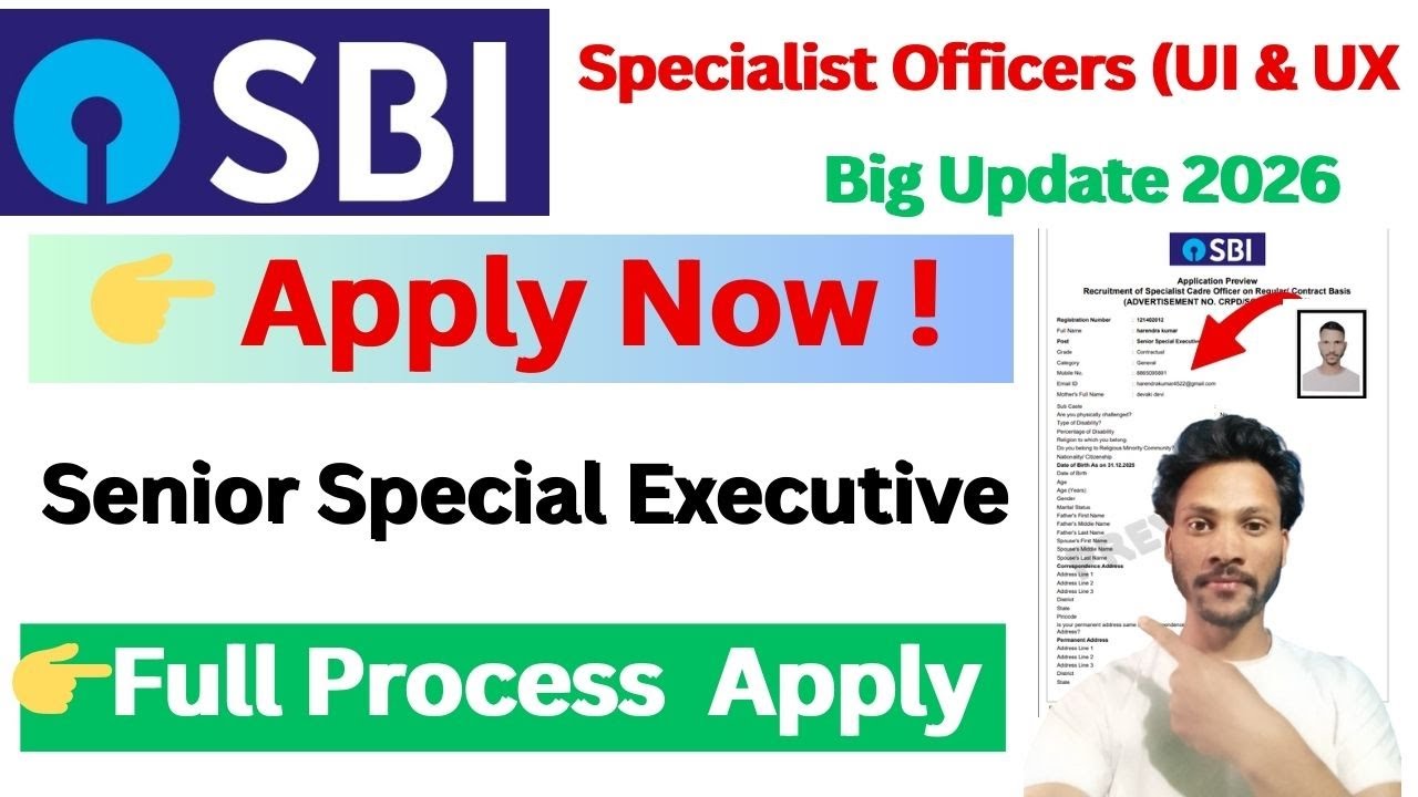 SBI UI & UX Recruitment 2026 | Apply Online for SCO Posts | Full ...