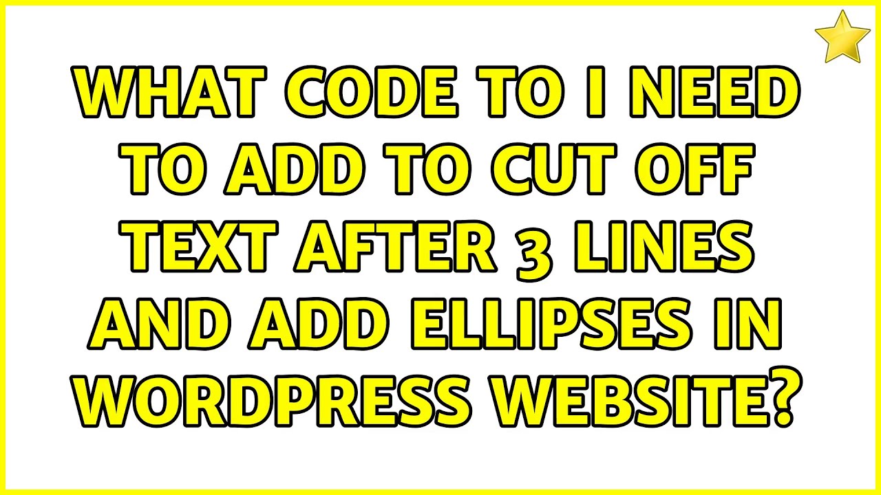 What Code To I Need To Add To Cut Off Text After 3 Lines And Add What Code To I Need To Add To Cut Off Text After 3 Lines And Add