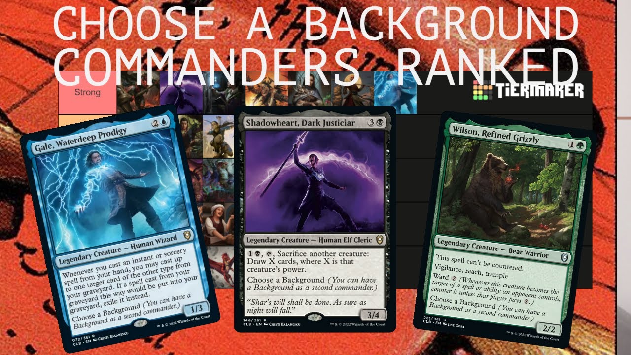 MTG Battle for Baldur's gate Every Background Commander Ranked - YouTube