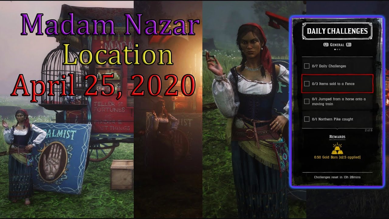 RDR2 Online - April 25, 2020 Madam Nazar location and Daily Challenges ...