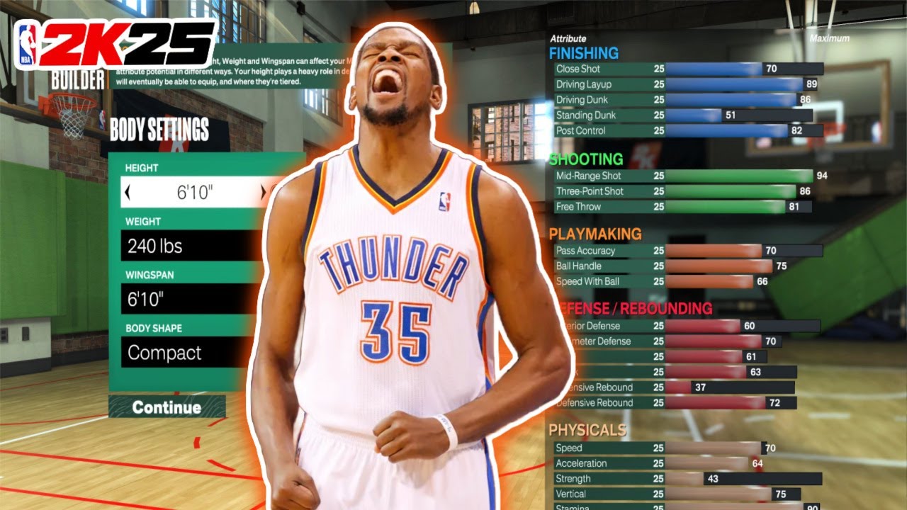 Best *OKC* Thunder Kevin Durant Build in NBA 2K25 (CURRENT GEN) - YouTube