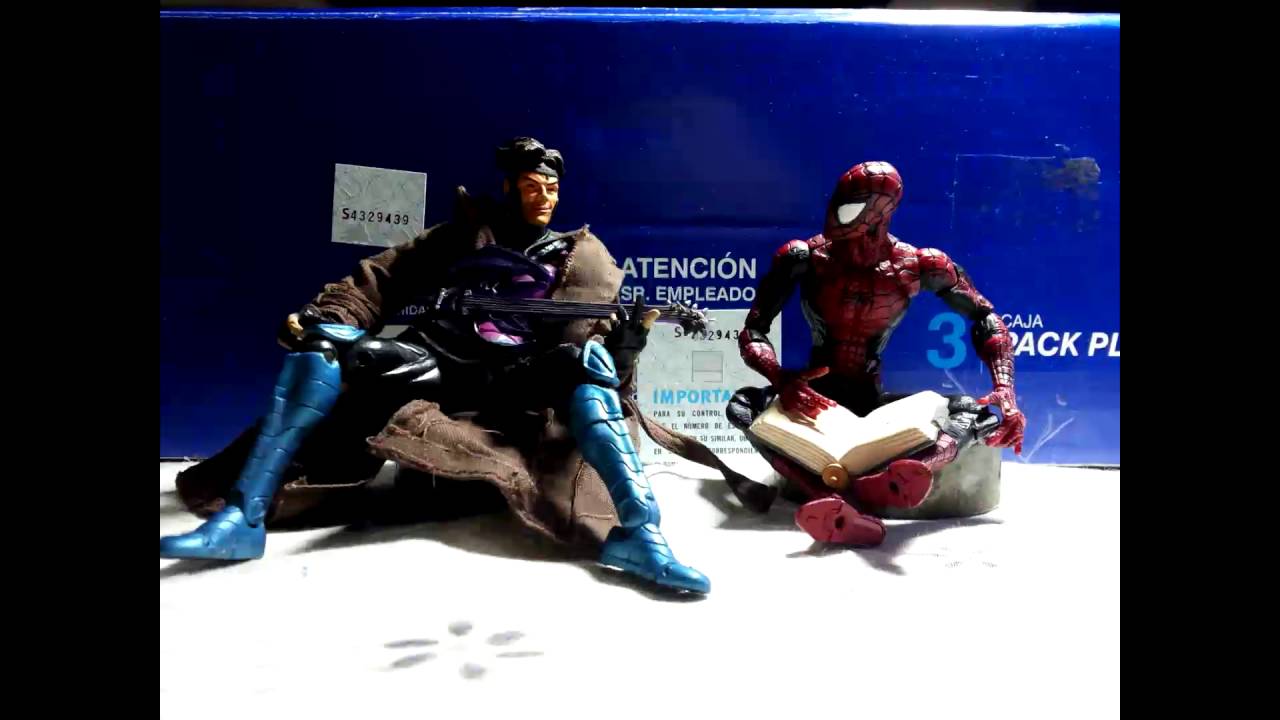 Gambit vs spiderman stop motion - YouTube