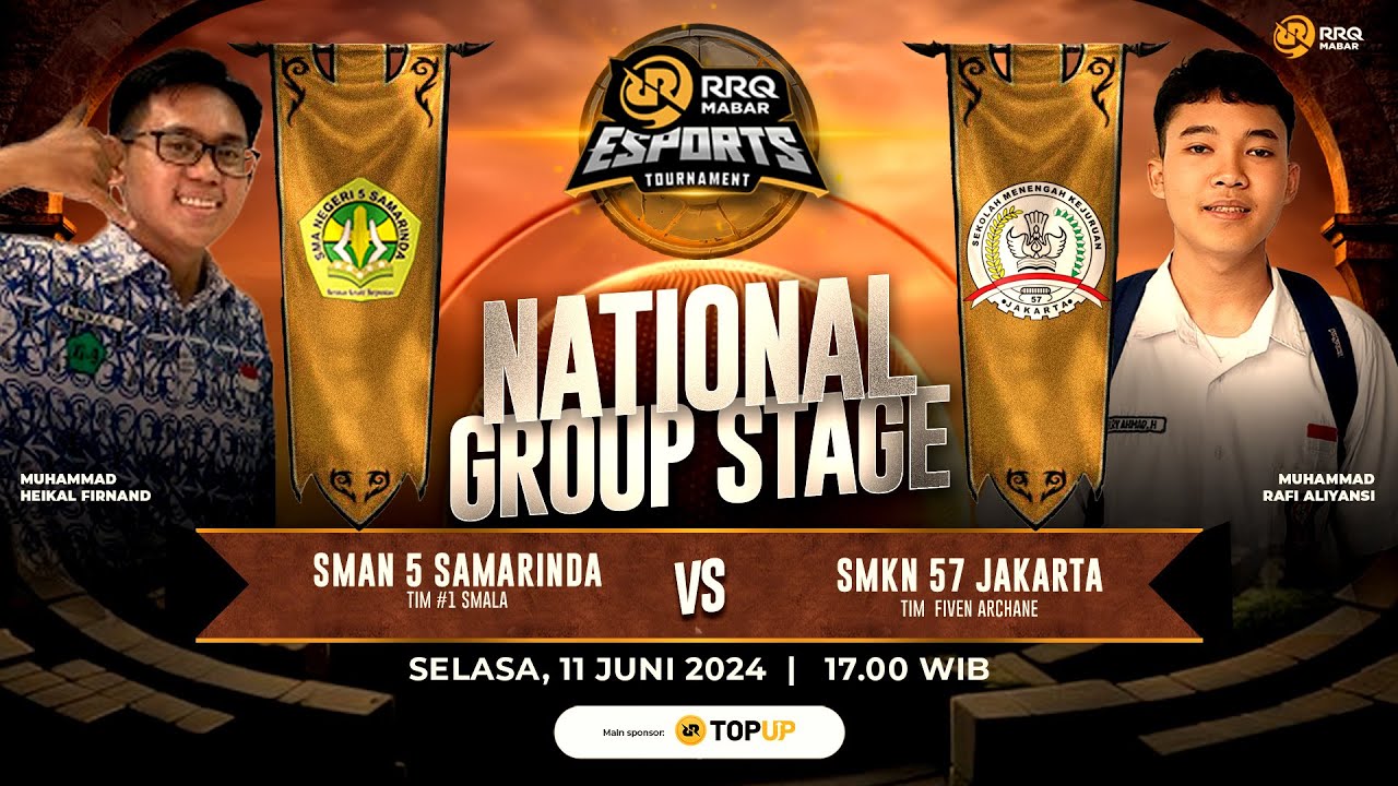 SMAN 5 SAMARINDA VS SMKN 57 JAKARTA [RRQ MABAR ESPORTS NATIONAL CHAMPS ...