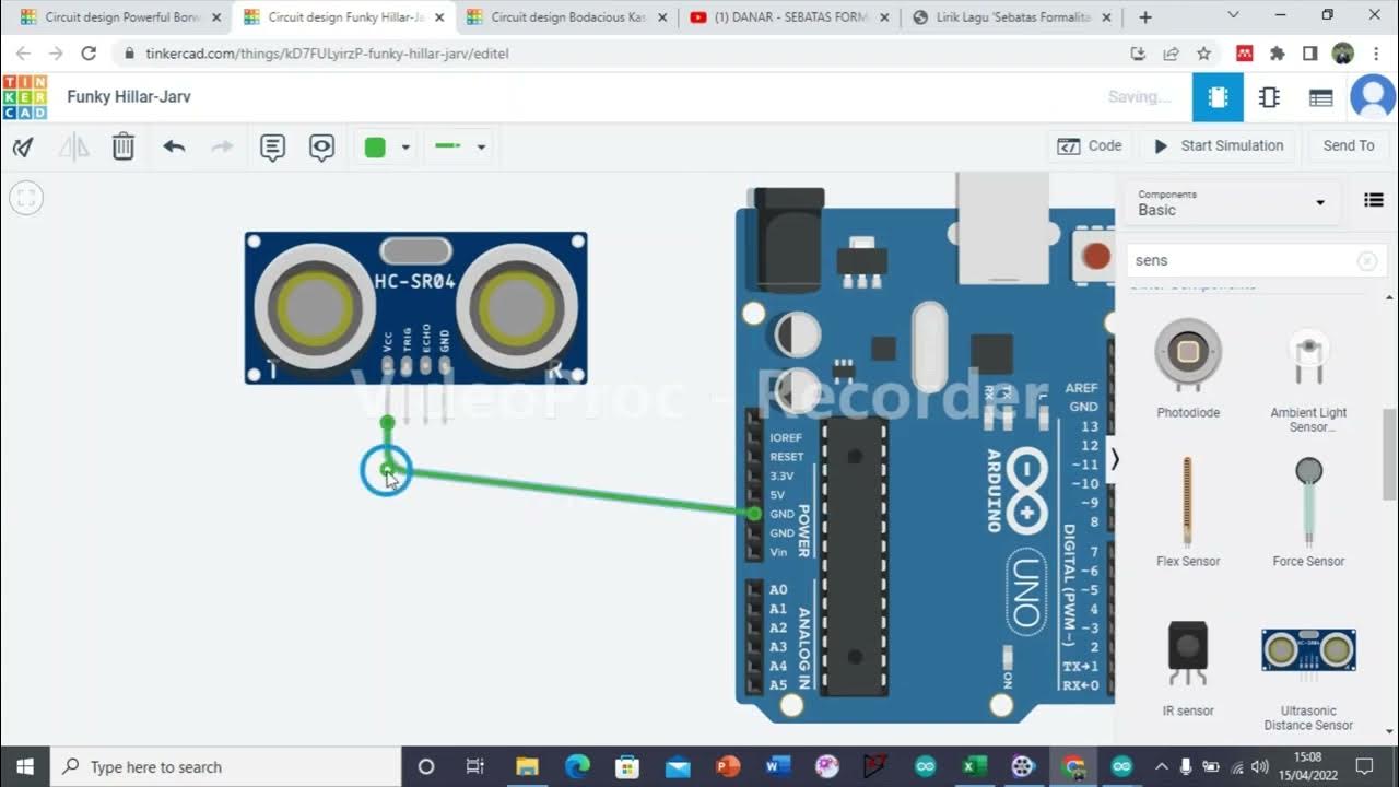 Ellan||06. Simulasi Arduino Menggunakan TinkerCAD-Mobile Robot Obstacle Avoider - YouTube