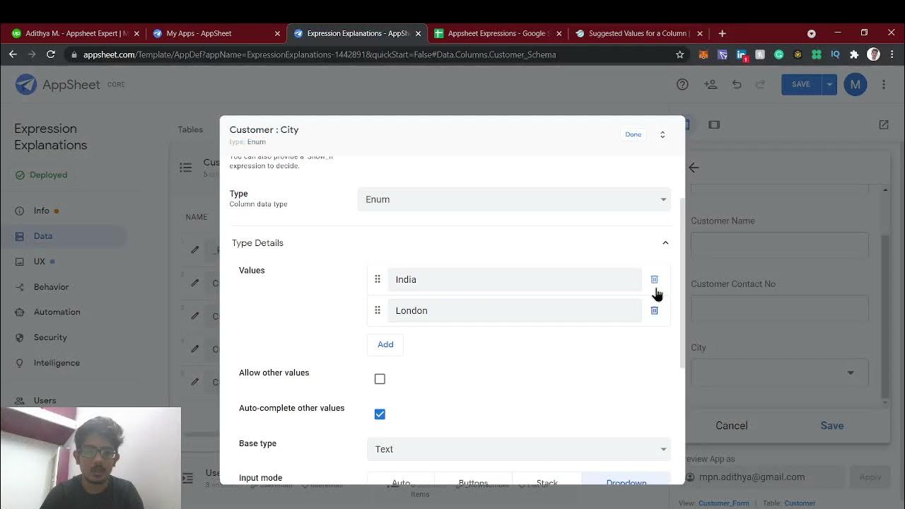 Difference between Enum and EnumList in Appsheet | Suggested values and Valid If in Appsheet ...