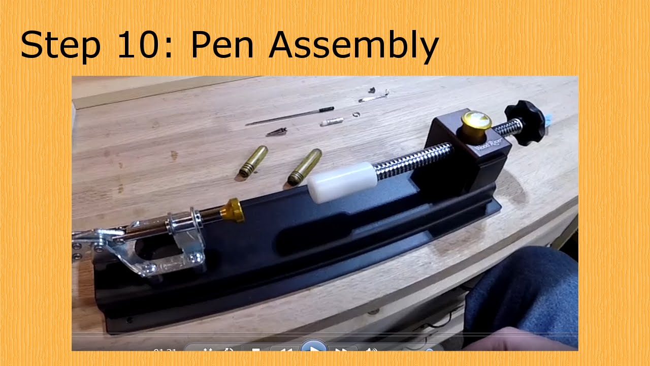 Pen Turning Step 10 Assembling the pen with a woodriver pen press - YouTube