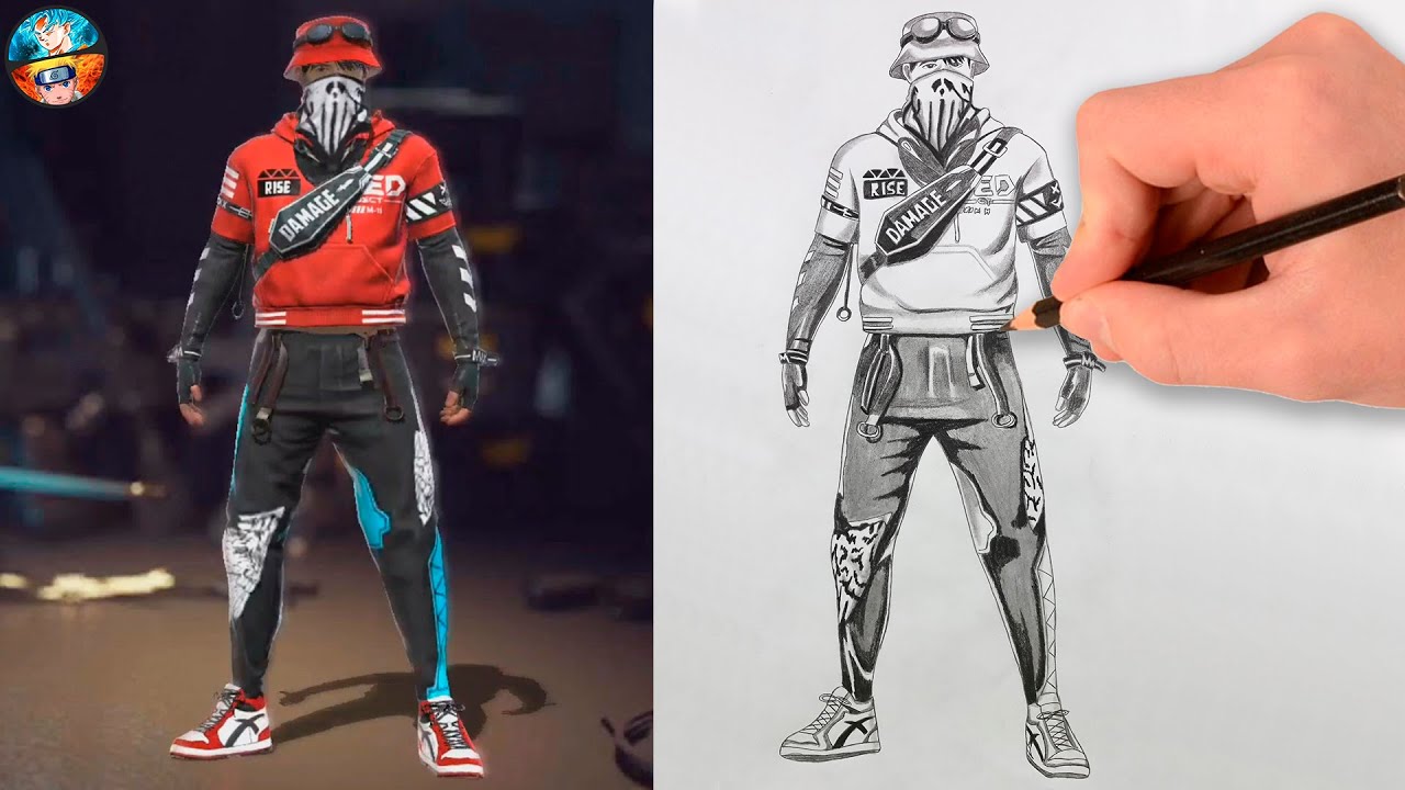 FREE FIRE DRAWING DRESS COMBINATIONS IN FREE FIRE #1 HOW TO DRAW FREE ...
