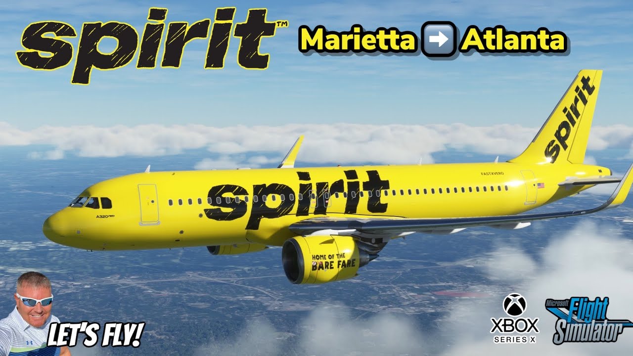 Spirit Airlines Airbus A320 Flies From Marietta GA To Atlanta ...