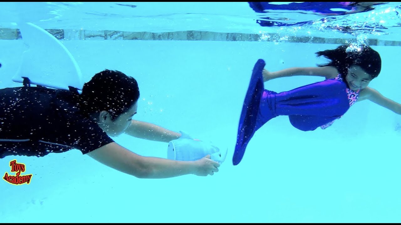Mermaid VS Shark: Shark Bite! Family Fun Game | Toys Academy - YouTube
