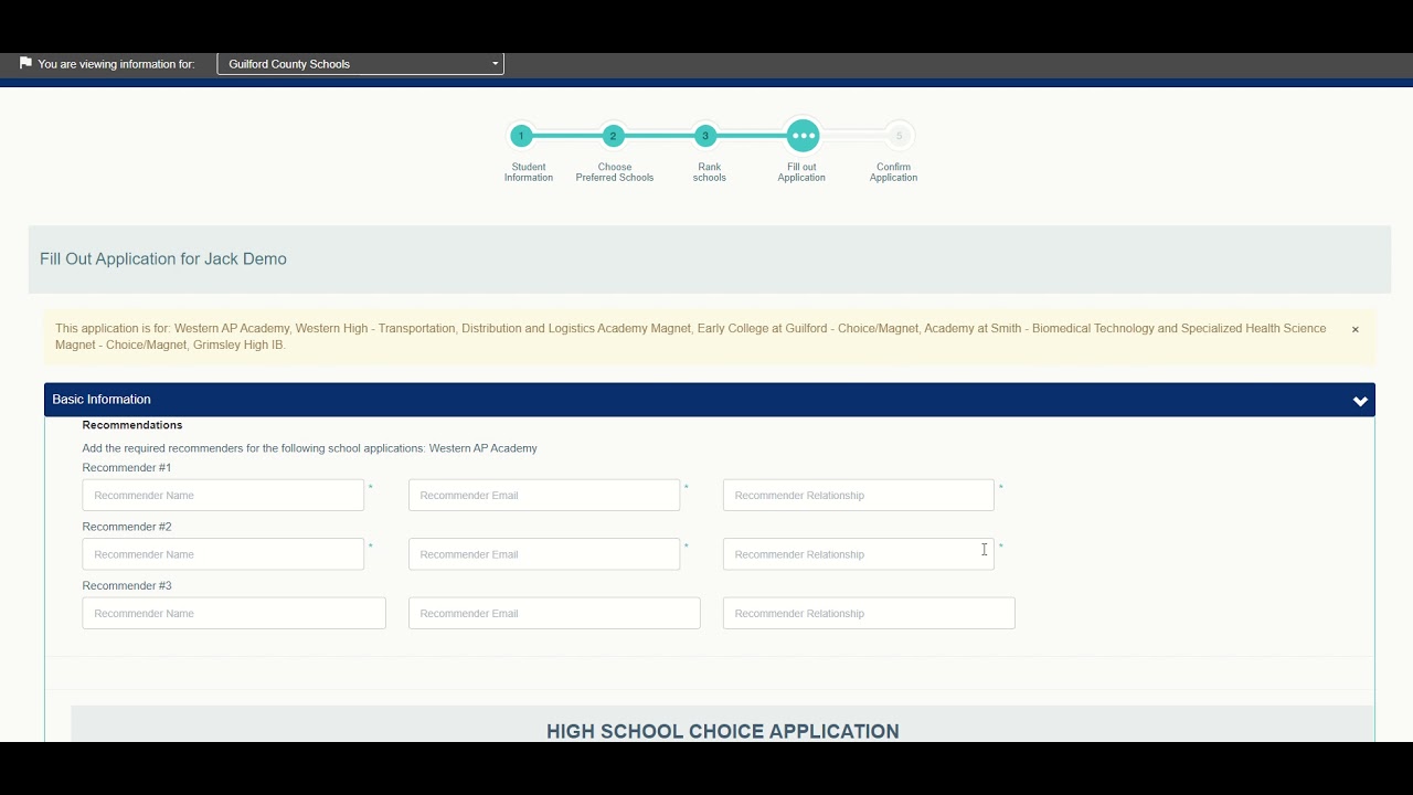 High School choice application - YouTube
