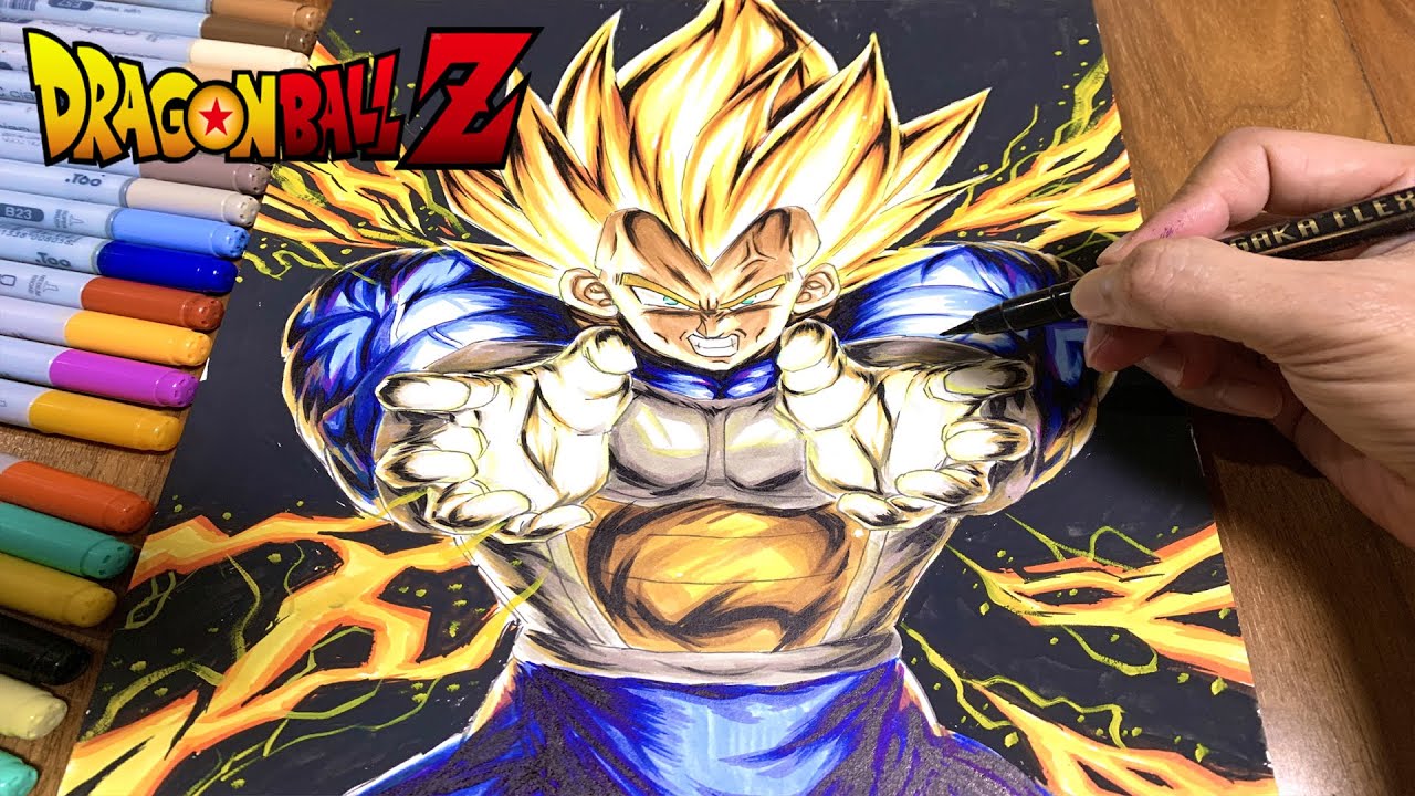 Drawing Super Vegeta Final Flash 2 | How to draw Vegeta - YouTube