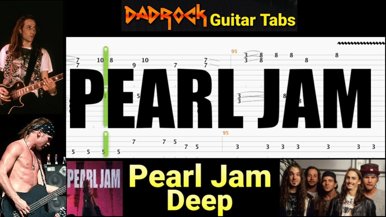 Deep - Pearl Jam - Guitar + Bass TABS Lesson - YouTube