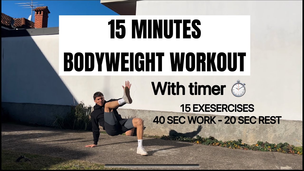 BODYWEIGHT WORKOUT WITH TIMER | 40SEC WORK / 20 SEC REST - YouTube