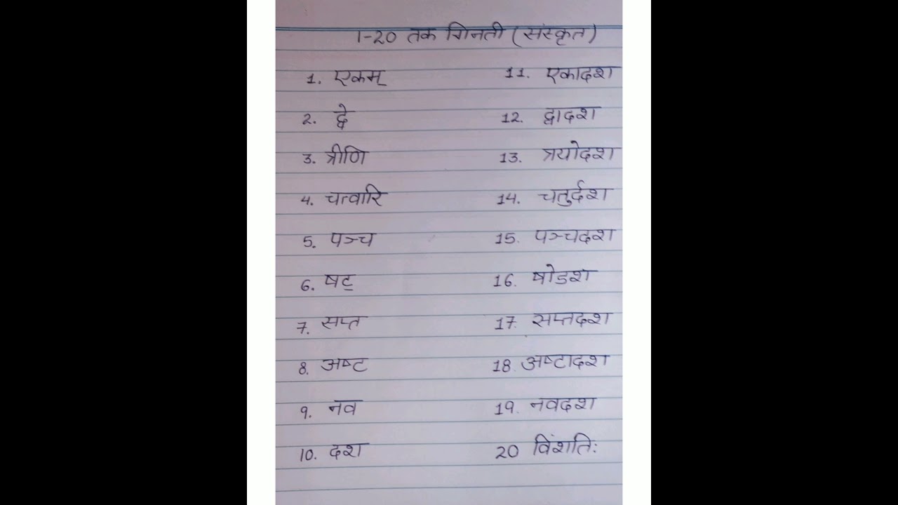 1 20 Counting In Sanskrit YouTube 1-20-counting-in-sanskrit-youtube