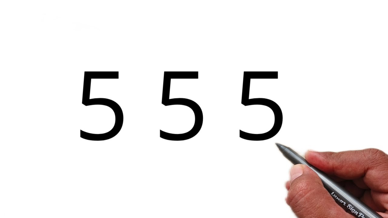 Beautiful drawing from number 555 | Number Drawing - YouTube