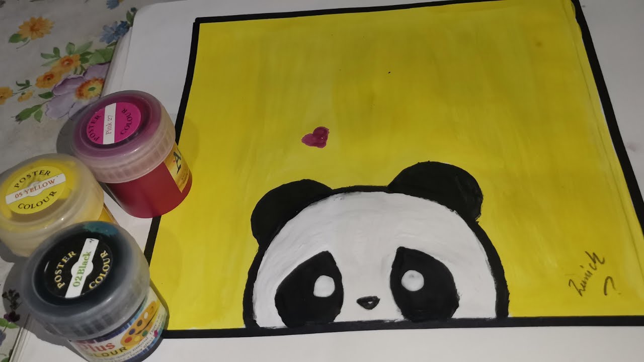 How to draw panda easy ||Easy panda painting || acrylic painting ...