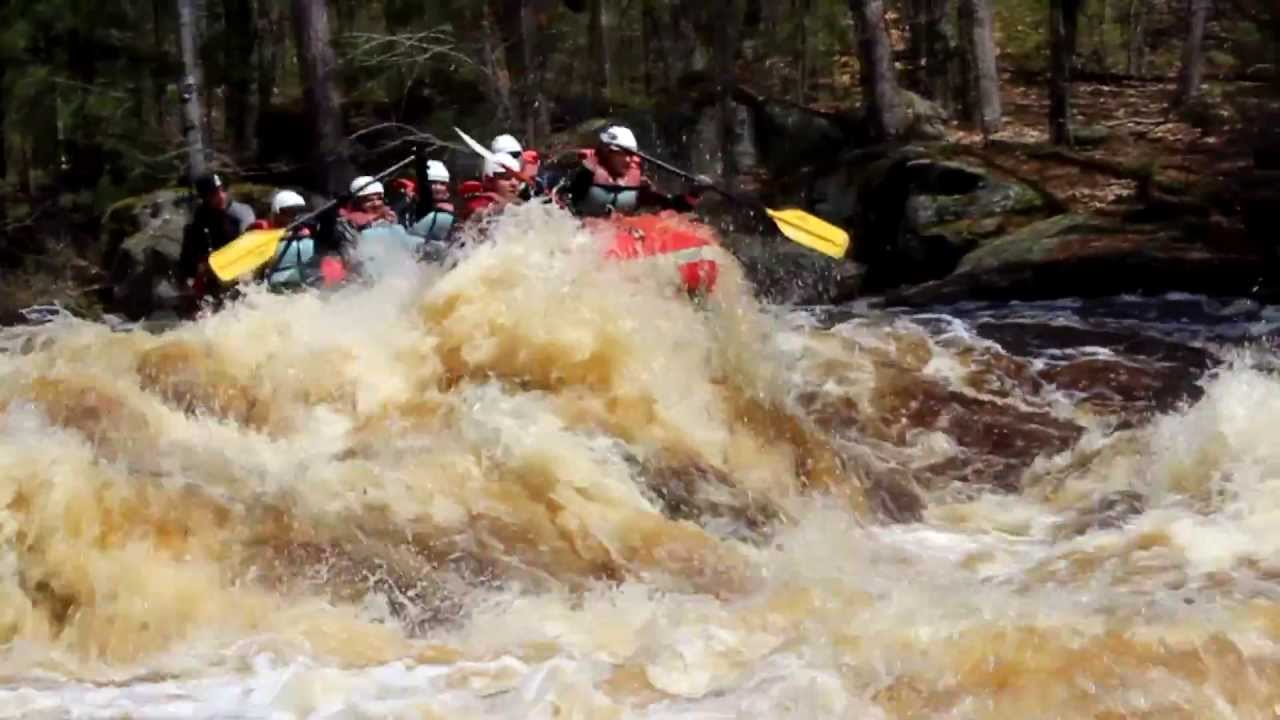 Peshtigo river rafting 1800 cfs Wildman Ranch - YouTube