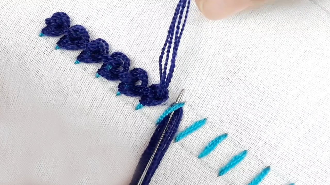 basic hand embroidery: Raised Chain Stitch Band for beginners - YouTube
