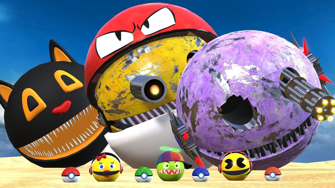 Scary Pacman vs Cartoon Cat vs Robot Pacman vs Ms Pacman vs Monster ...