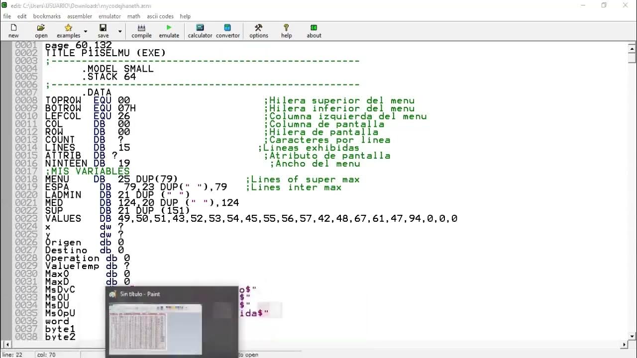 CALCULADORA BASICA EN ASSEMBLER - YouTube