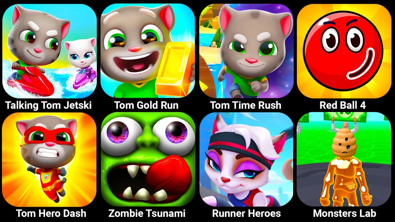 Zombie Tsunami, Talking Tom Candy Run, Talking Tom Hero Dash, Talking ...
