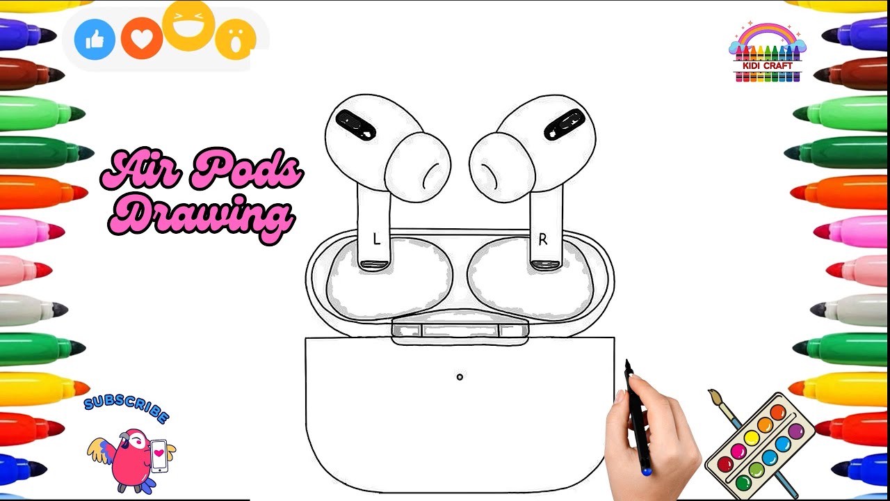 Air Pods Drawing - Kids Gadgets Drawing Easy - YouTube