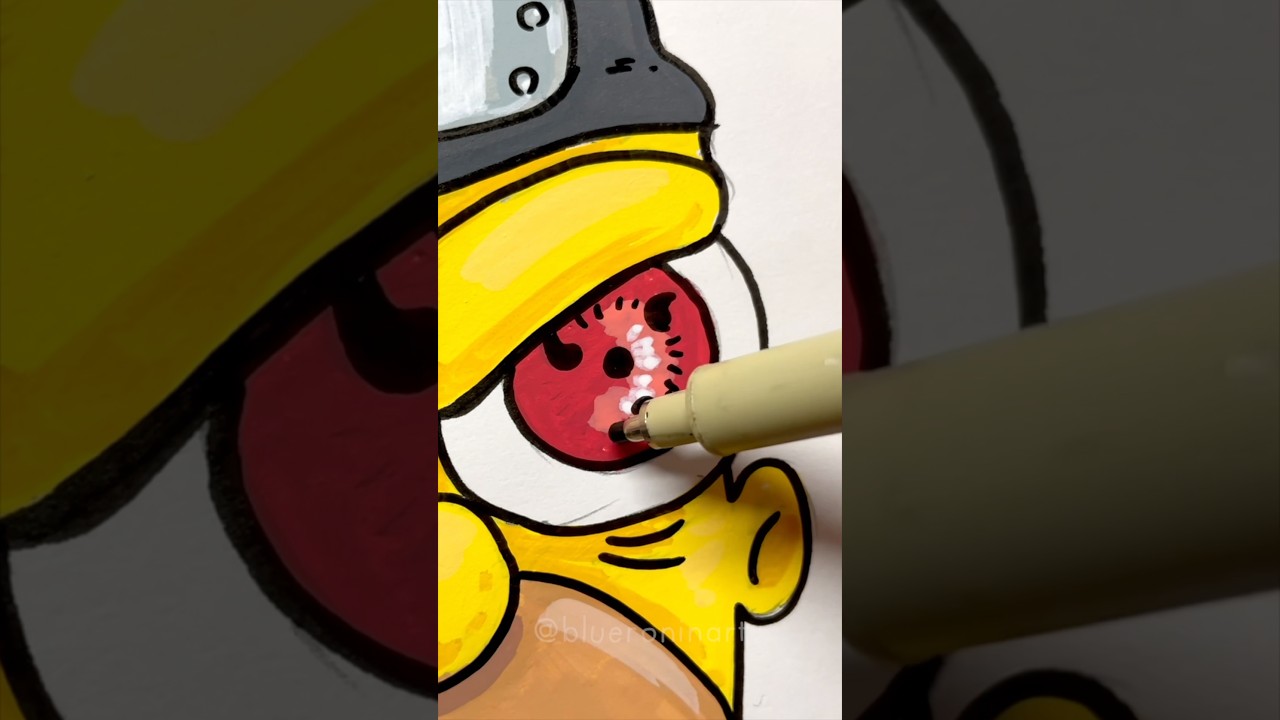 Drawing Homer Uchiha 👁️‍🗨️👄👁️‍🗨️ Using Enmy markers 🎨 #memes #enmy # ...