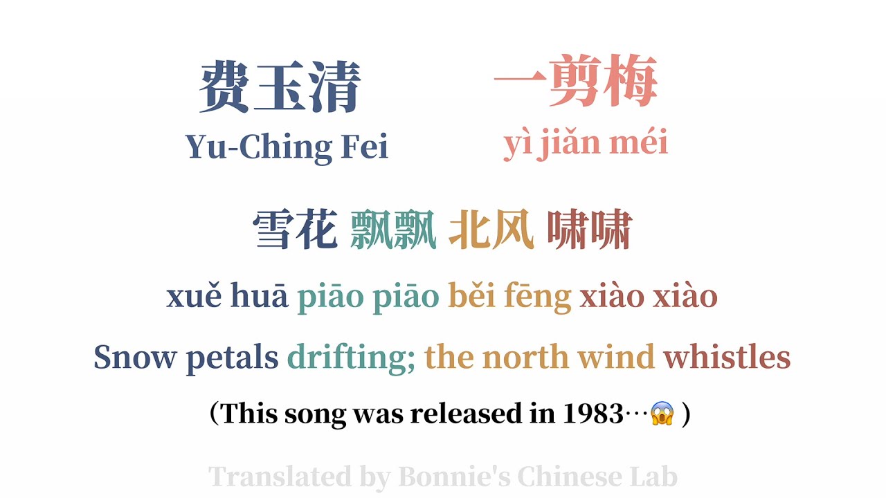 费玉清Yu-Ching Fei-一剪梅|Chinese Song-Lyric/Pinyin/Engsub|Learn Chinese ...