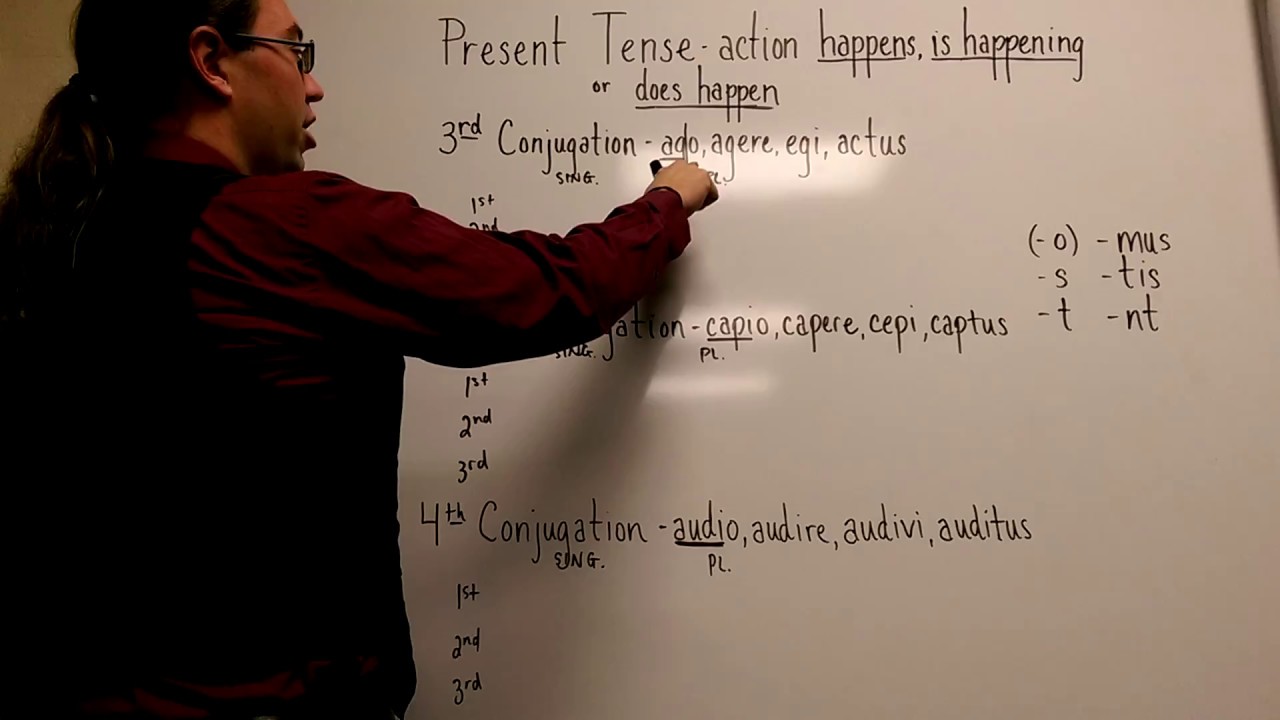 Latin Present Tense - 3rd, 3rd-io, & 4th Conjugation - YouTube